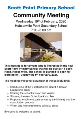 Scott Point Primary School Community Meeting - Hobsonville Point ...